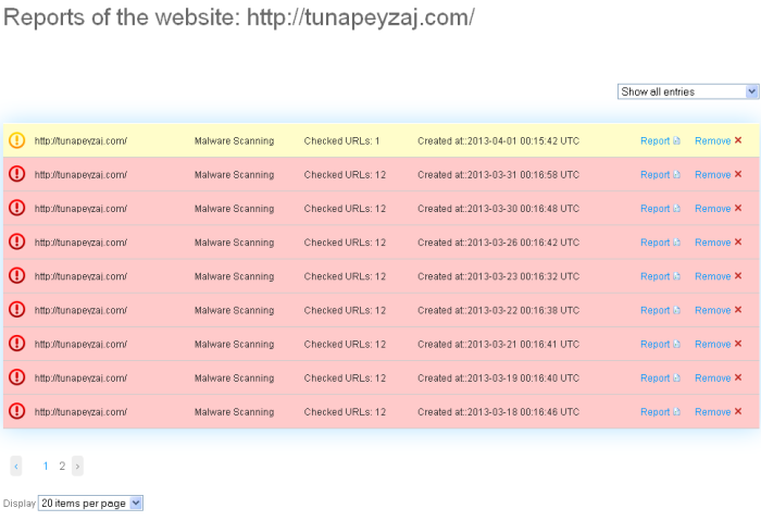 Web Inspector Scan Reports, Website Security, Malware Scanner | Web Inspector